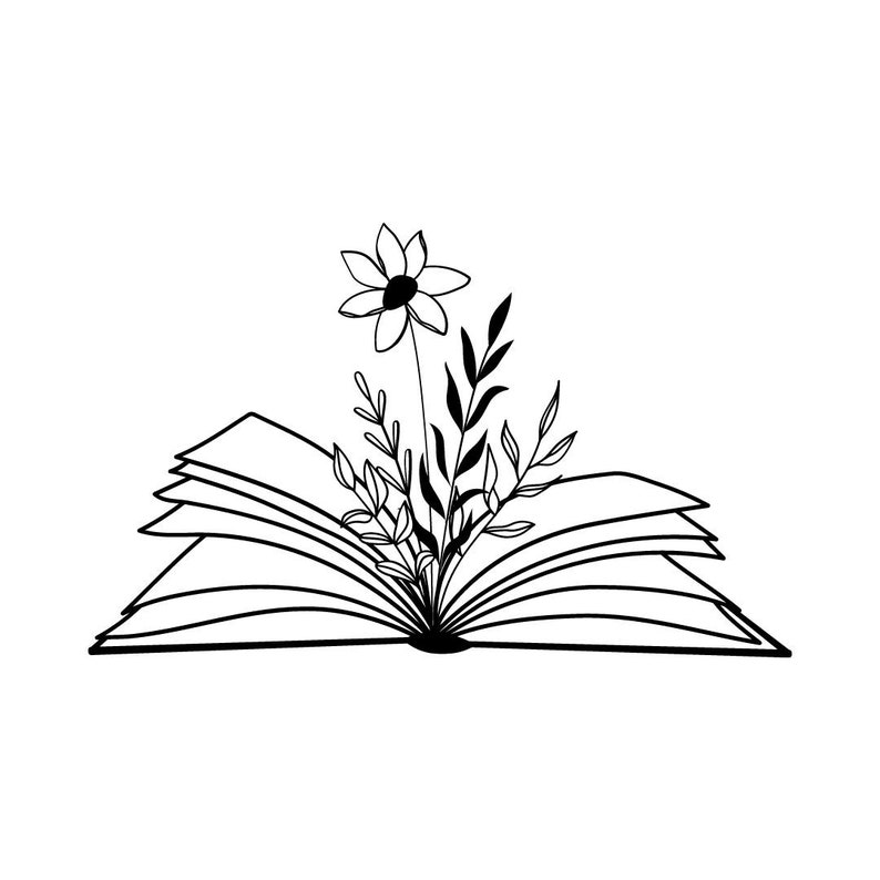 12 Floral Book SVG Book With Flowers Coffe Svg Book Svg - Etsy