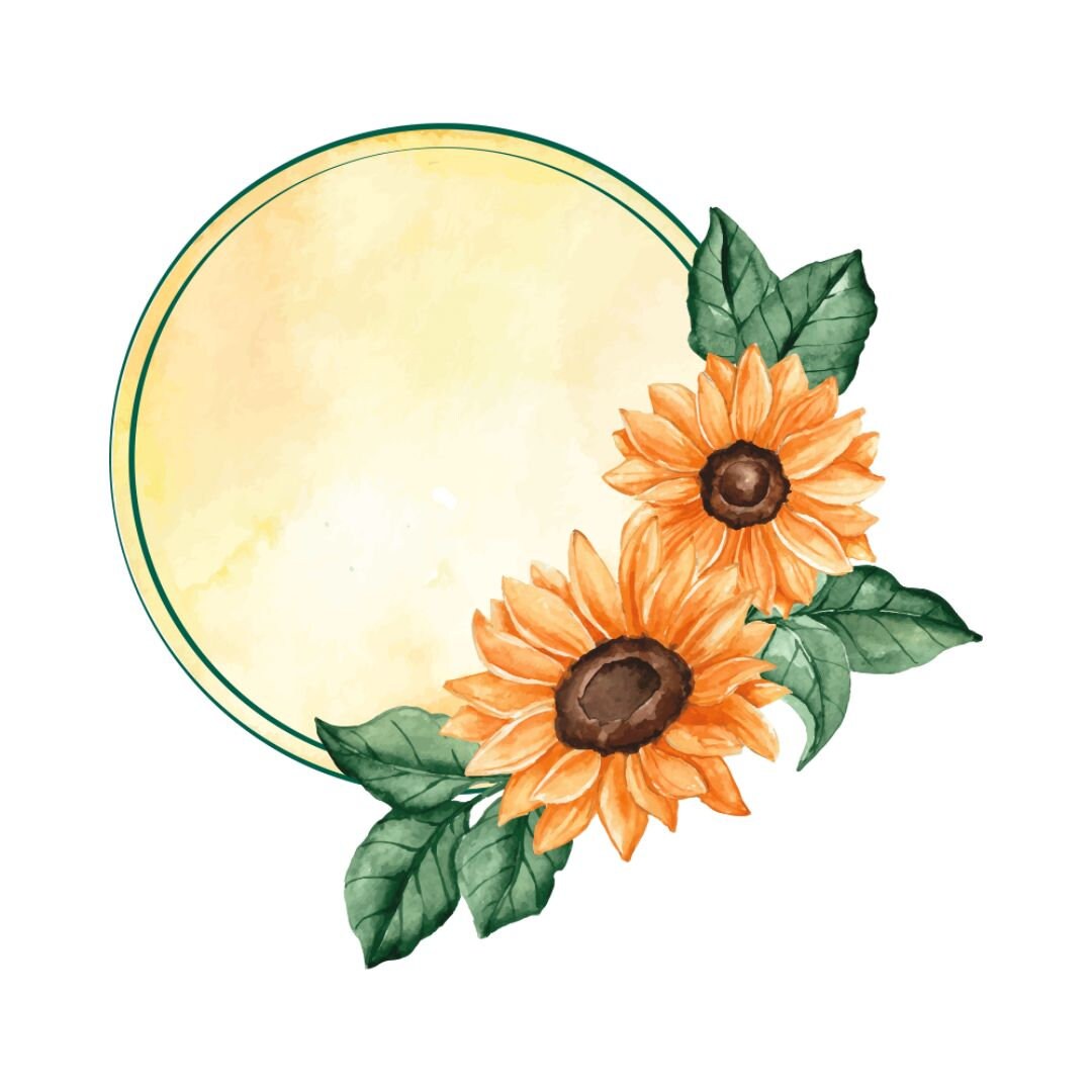 10 Sunflower Frame Svg Sunflower Framesvg Butterfly Svg - Etsy