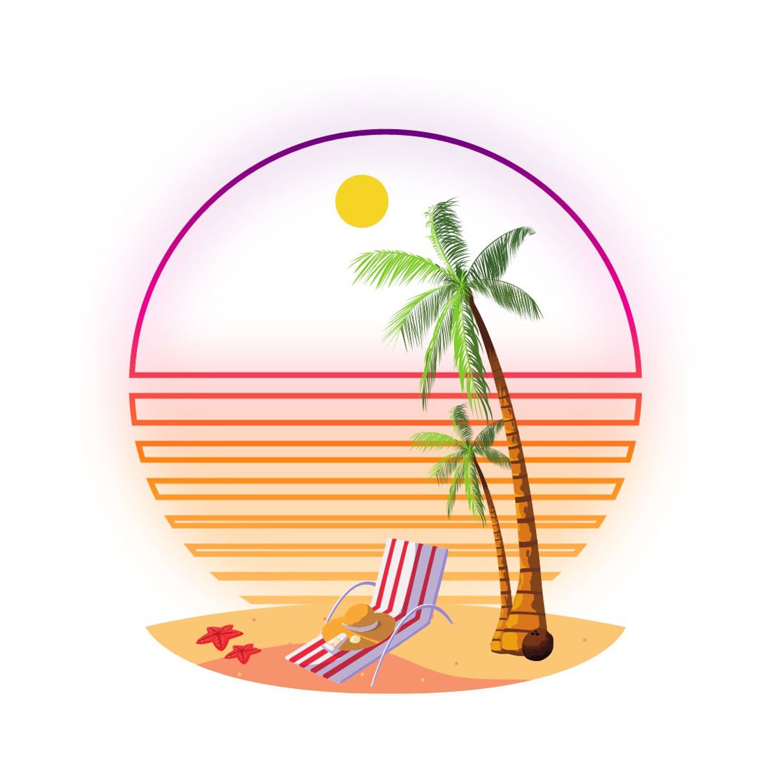 12 Sunset Retro Sunset Over Ocean Scenefile Sunset Scene - Etsy