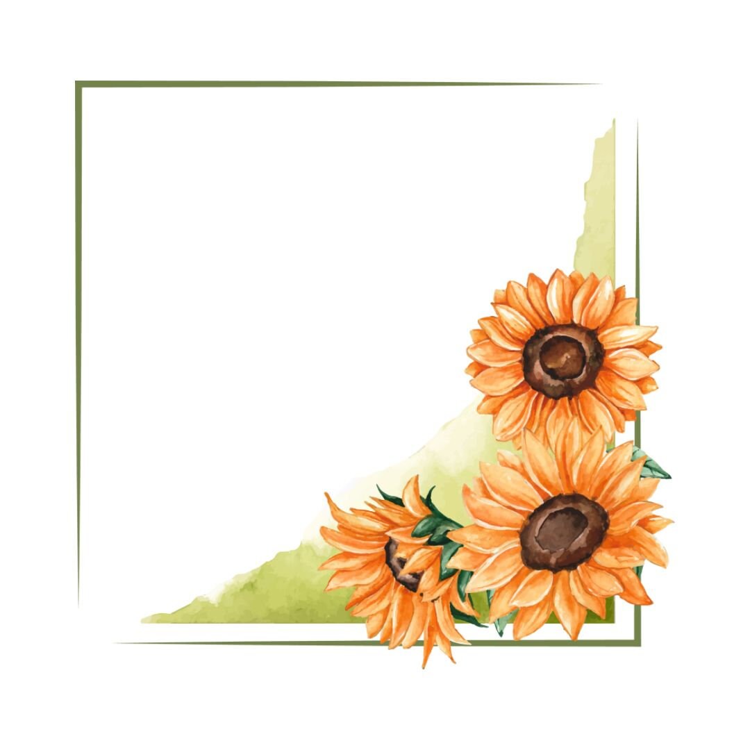10 Sunflower Frame Svg Sunflower Framesvg Butterfly Svg - Etsy