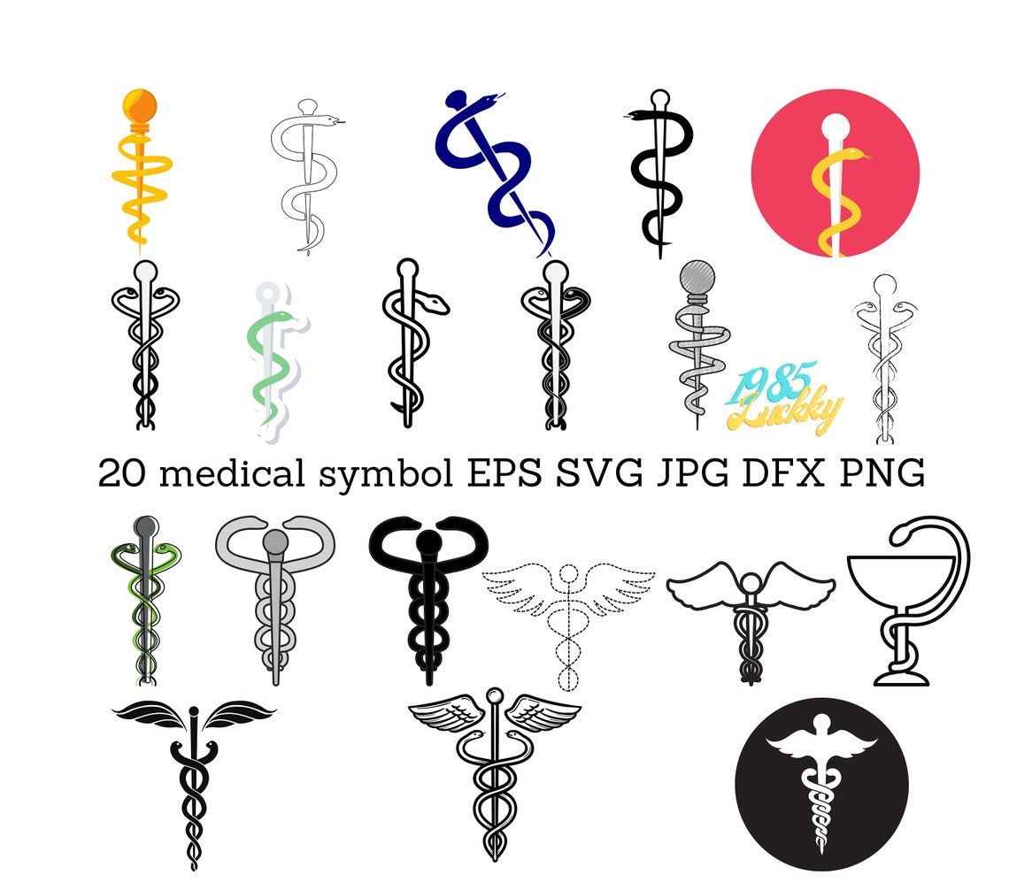 20 Medical Symbol Eps SVG Caduceus Svg Symbol of Life Svg - Etsy