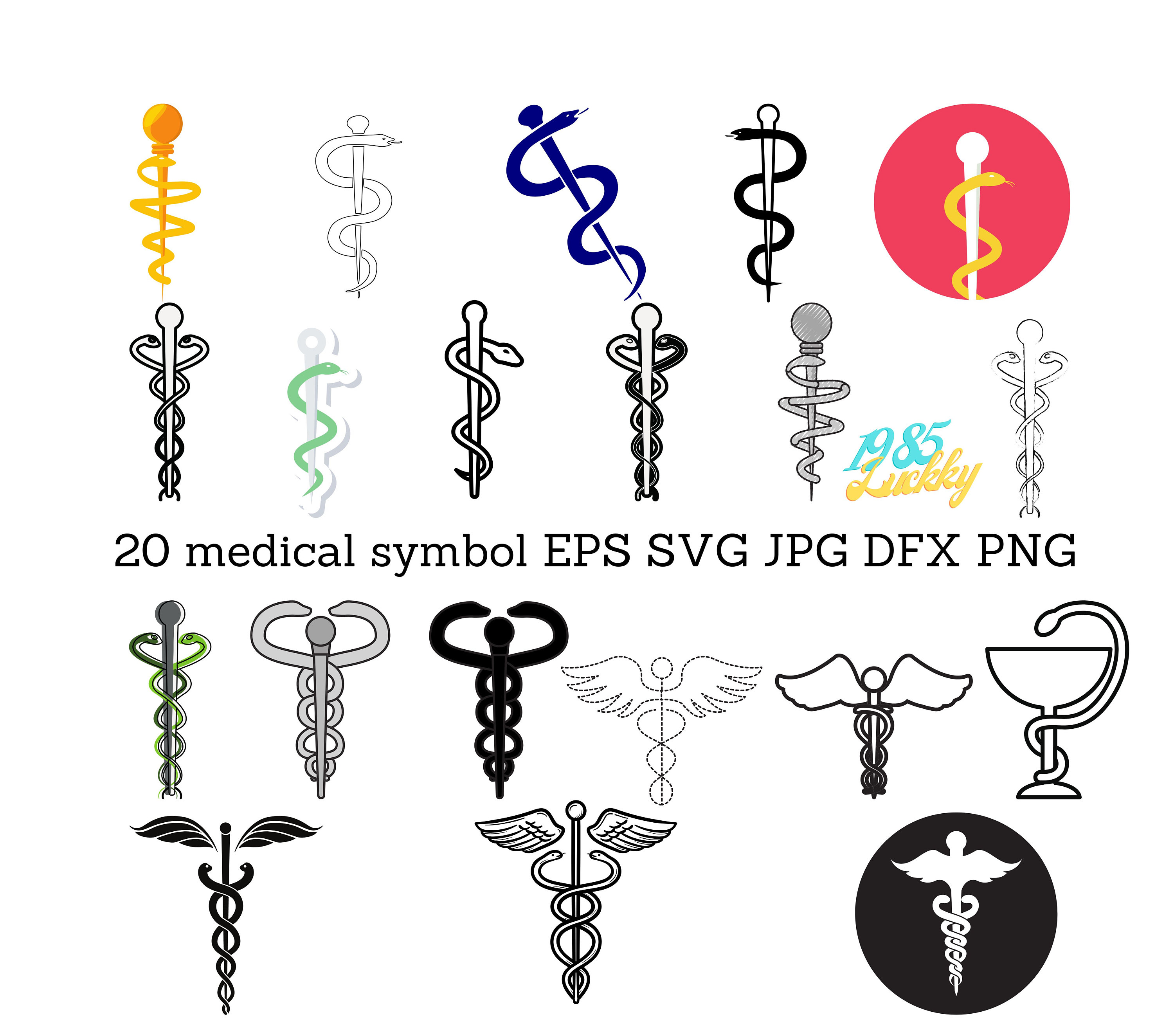 20 Medical Symbol Eps SVG, Caduceus Svg, Symbol of Life Svg, Doctor Svg ...