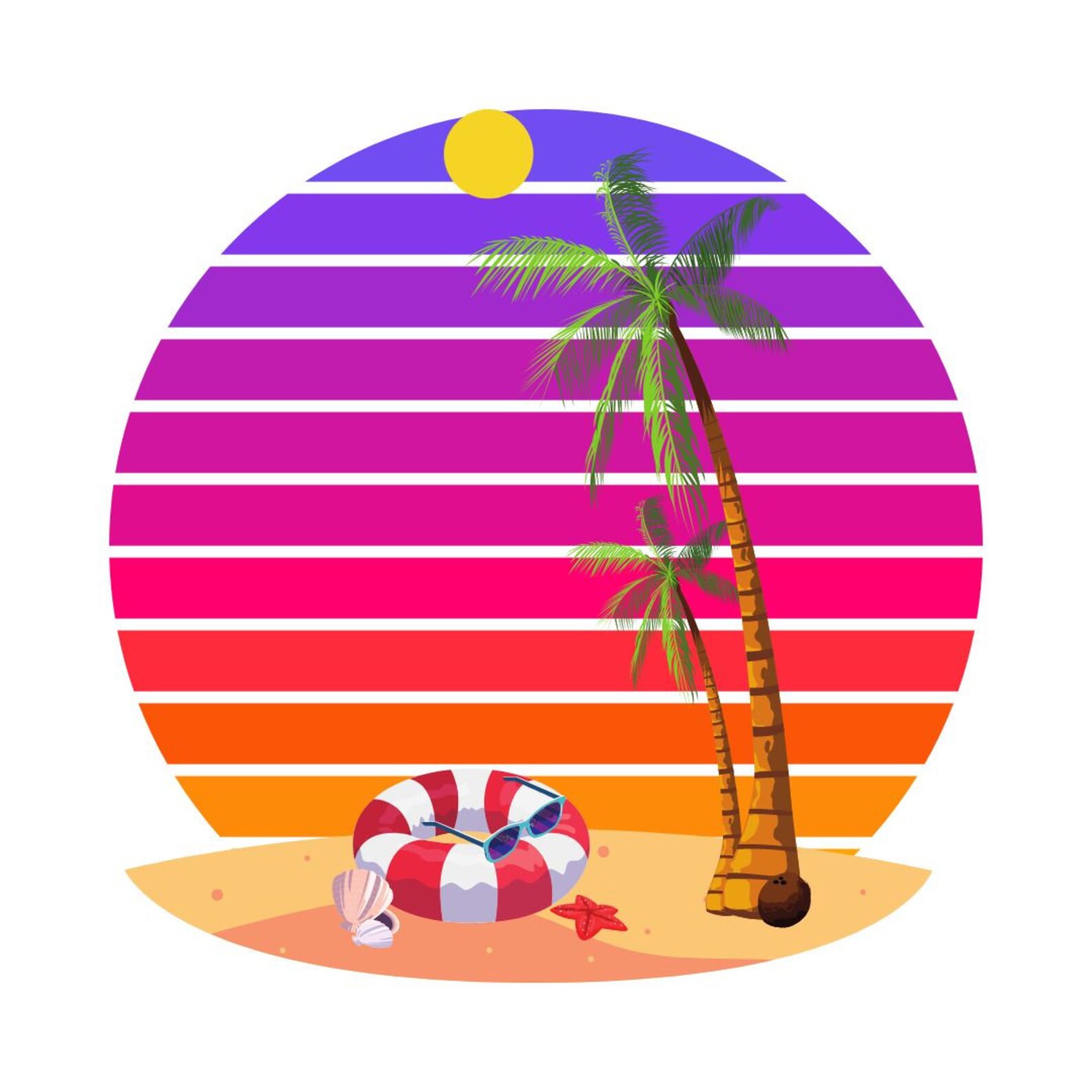 12 Sunset Retro Sunset Over Ocean Scenefile Sunset Scene - Etsy