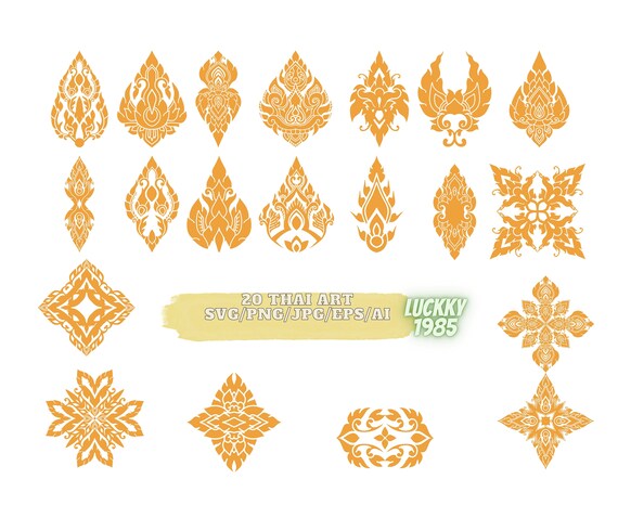 20 Thai Art Svgpng thai Traditional Art Painting Art - Etsy