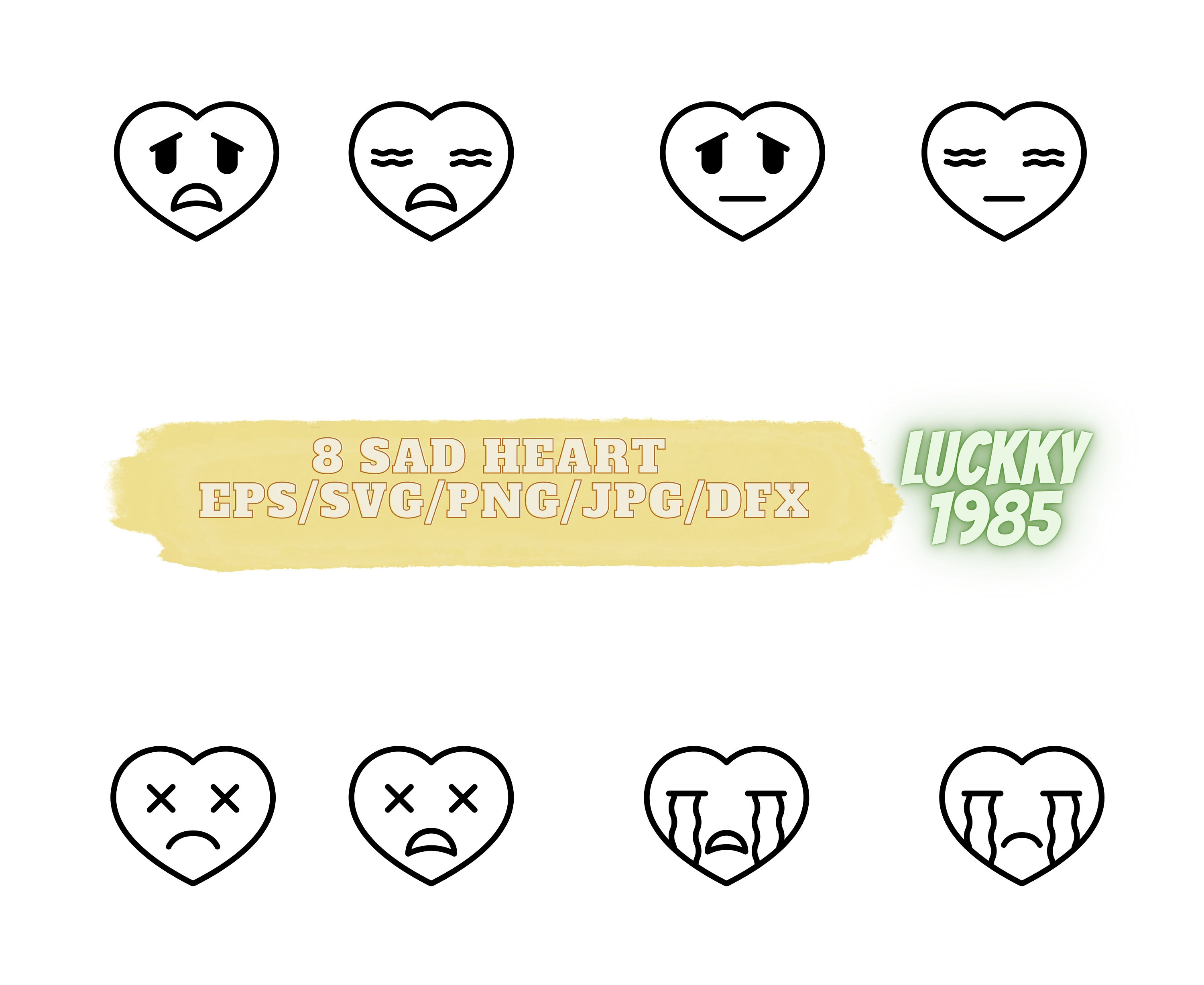 8 Sad Heart Svg, Baby Benito, Clipart Sublimation, Silhouette,heart ...