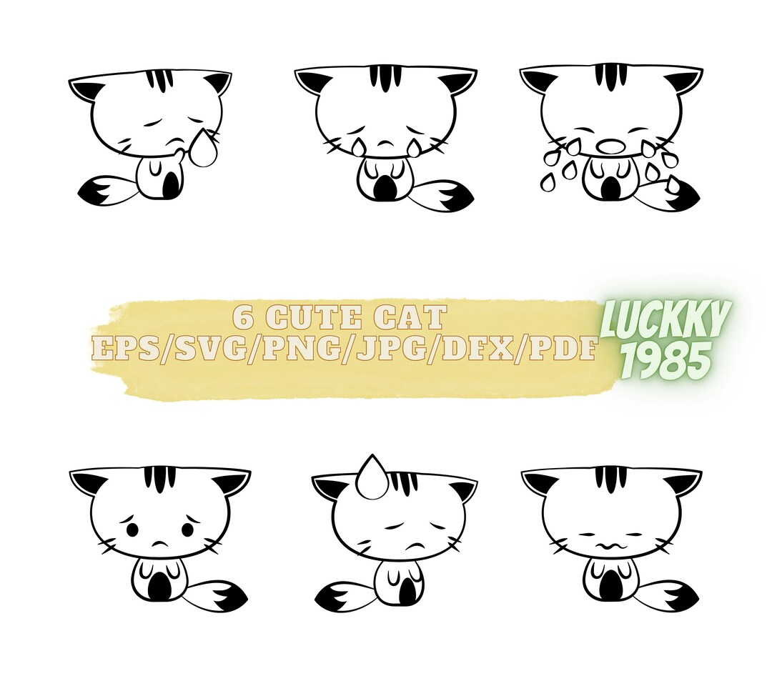 6 Cute Cat SVG | Curious Kitten Clipart | Cat Svg | Cat Clipart ...