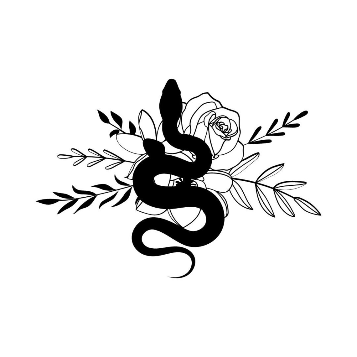 5 Flower Snake Svg, Snake Svg, Floral Snake, Celestial Floral Snake ...