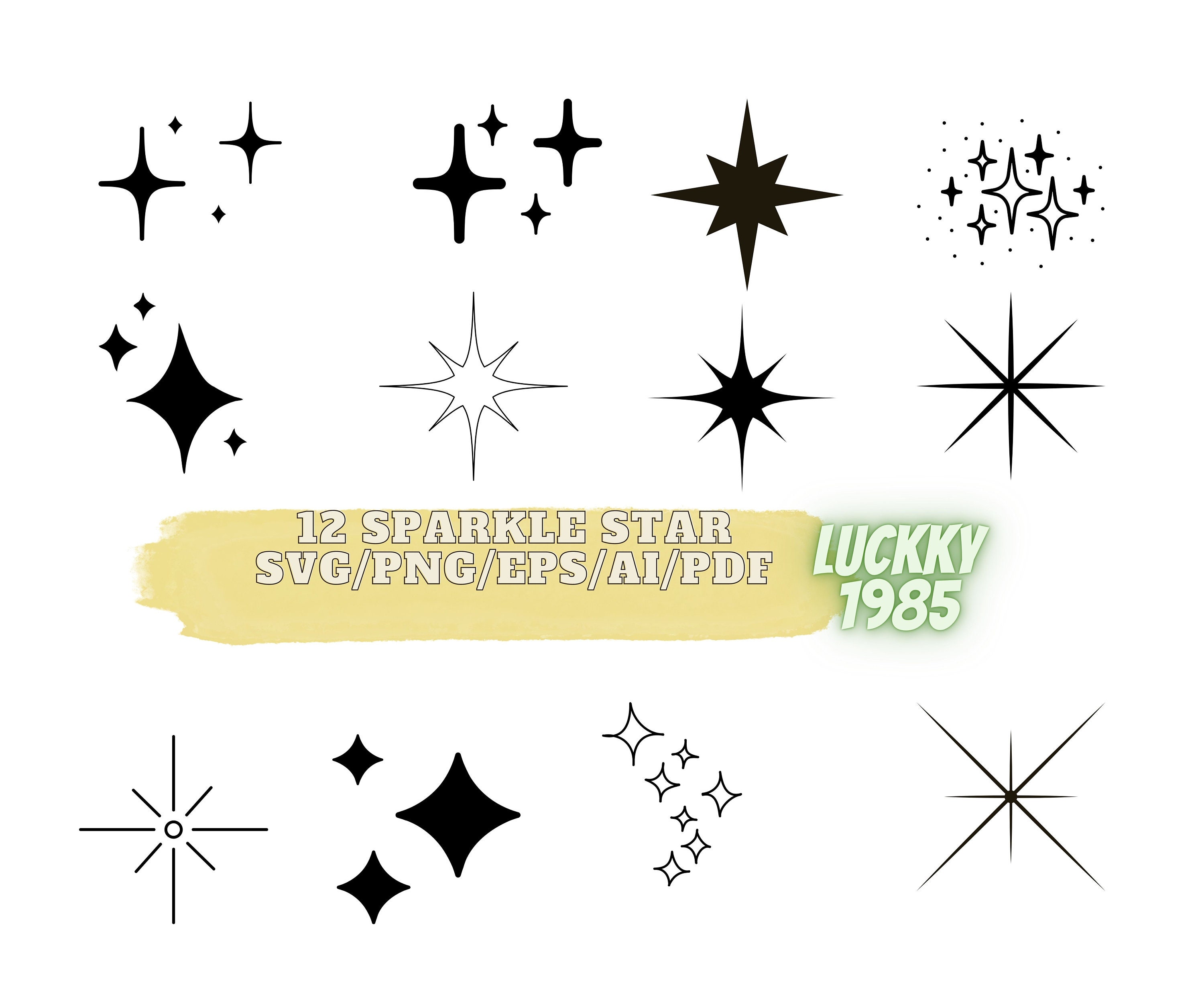 12 Sparkle Star Svg, Sparkle Png, Star Svg, Star Png, Sparkle Stars Svg ...