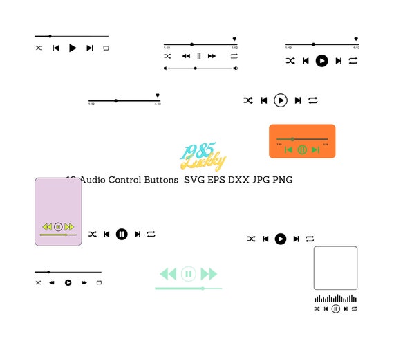 12 Audio Control Buttons SVG Dxf Png Music Player SVG File | Etsy