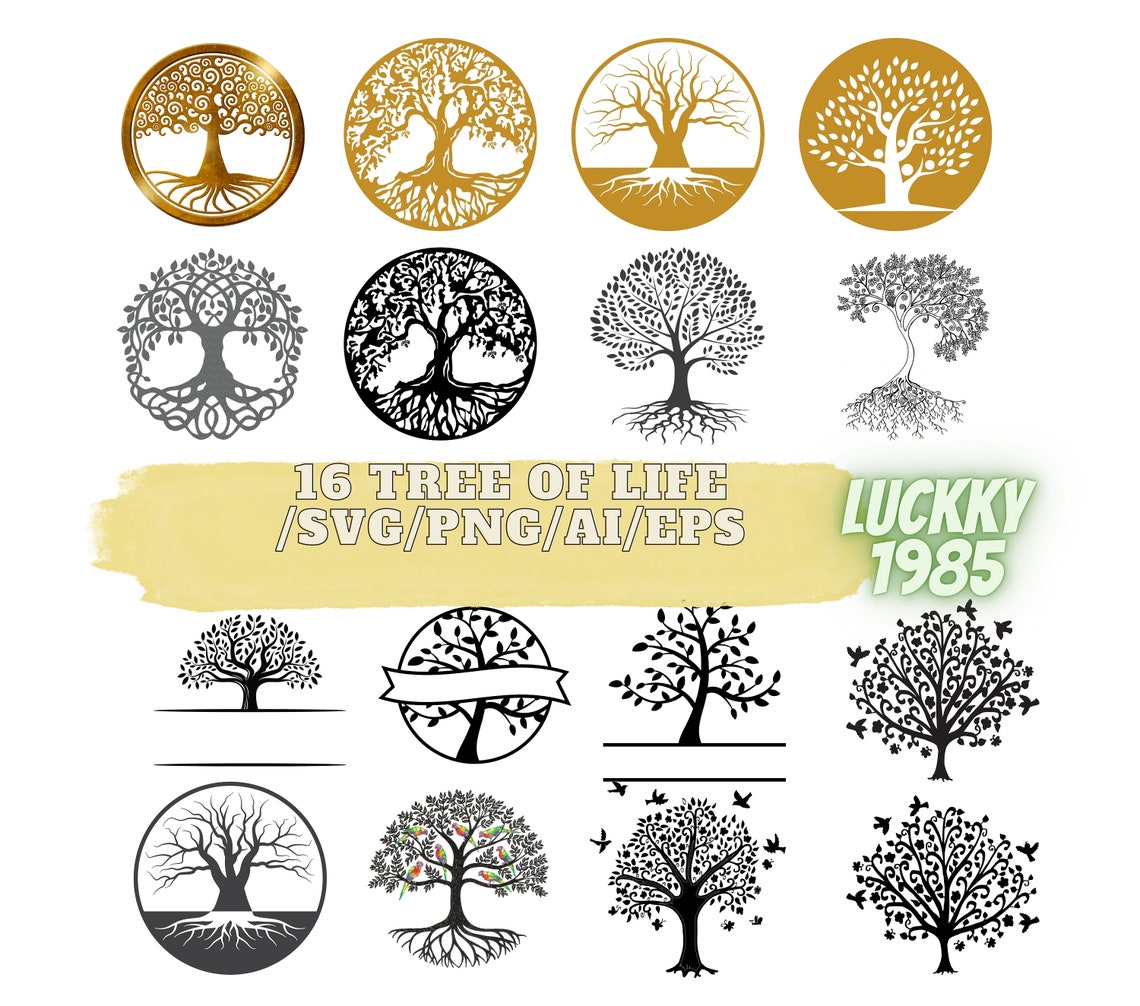 16 Tree of Life Png Svg Cut File Digital Download - Etsy