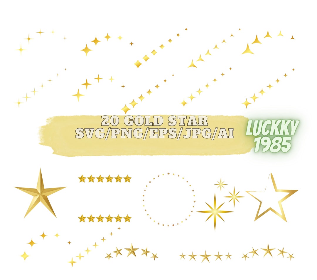 20 Gold Star,gold Stars,sparkle SVG, Stars SPARKLE Svg, Sparkle Svg Cut ...