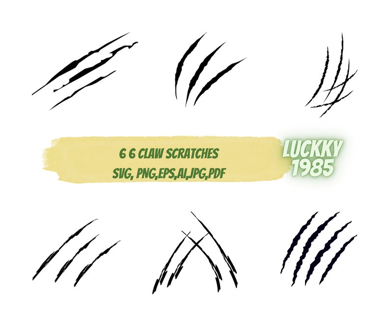 6 Claw Scratches Svg Scratches Svg Cat Svg Scratch Svg - Etsy