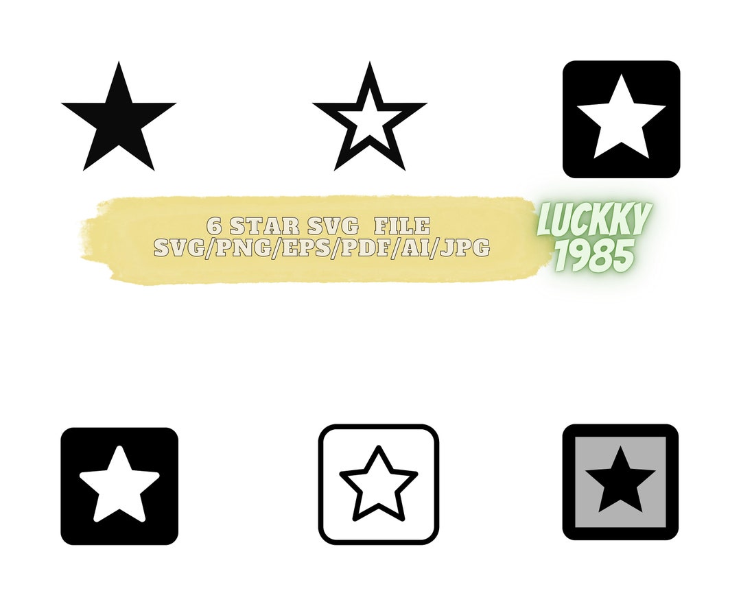 6 Star Svg File,star SVG Files | Star Cut Files | Star Vector Files ...