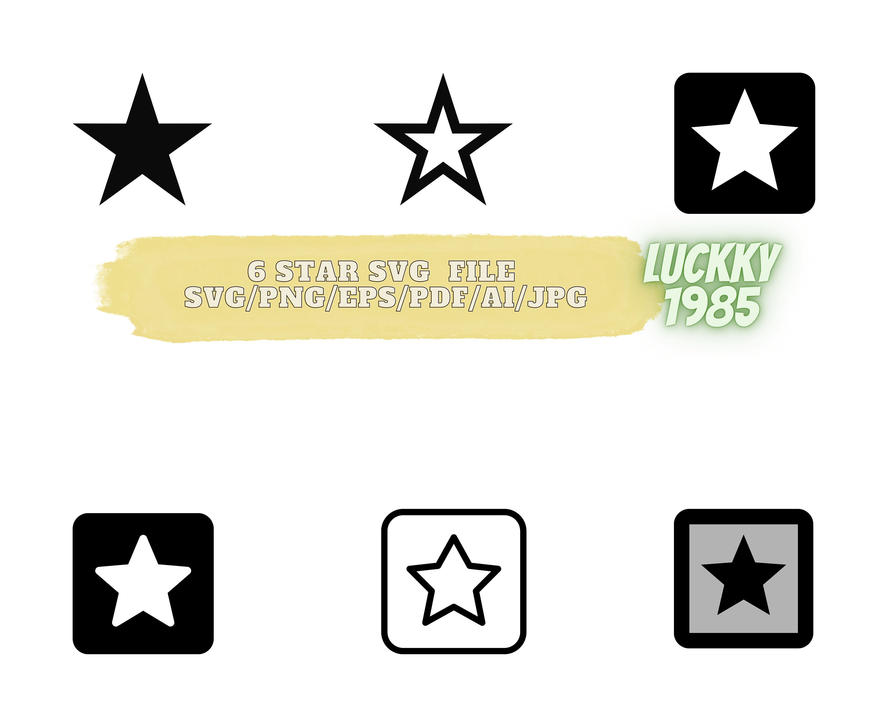 6 Star Svg File,star SVG Files | Star Cut Files | Star Vector Files ...