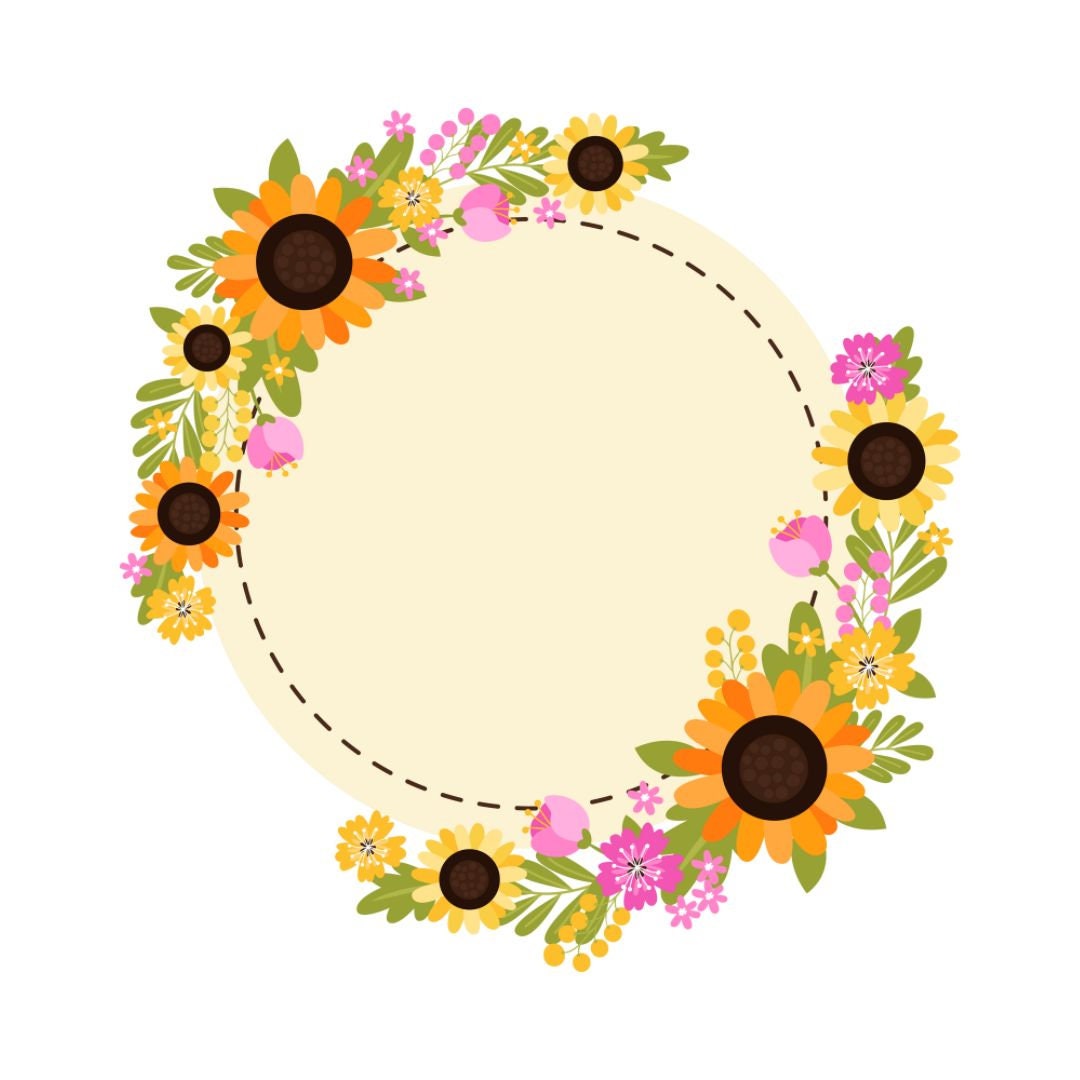 10 Sunflower Frame Svg Sunflower Framesvg Butterfly Svg - Etsy