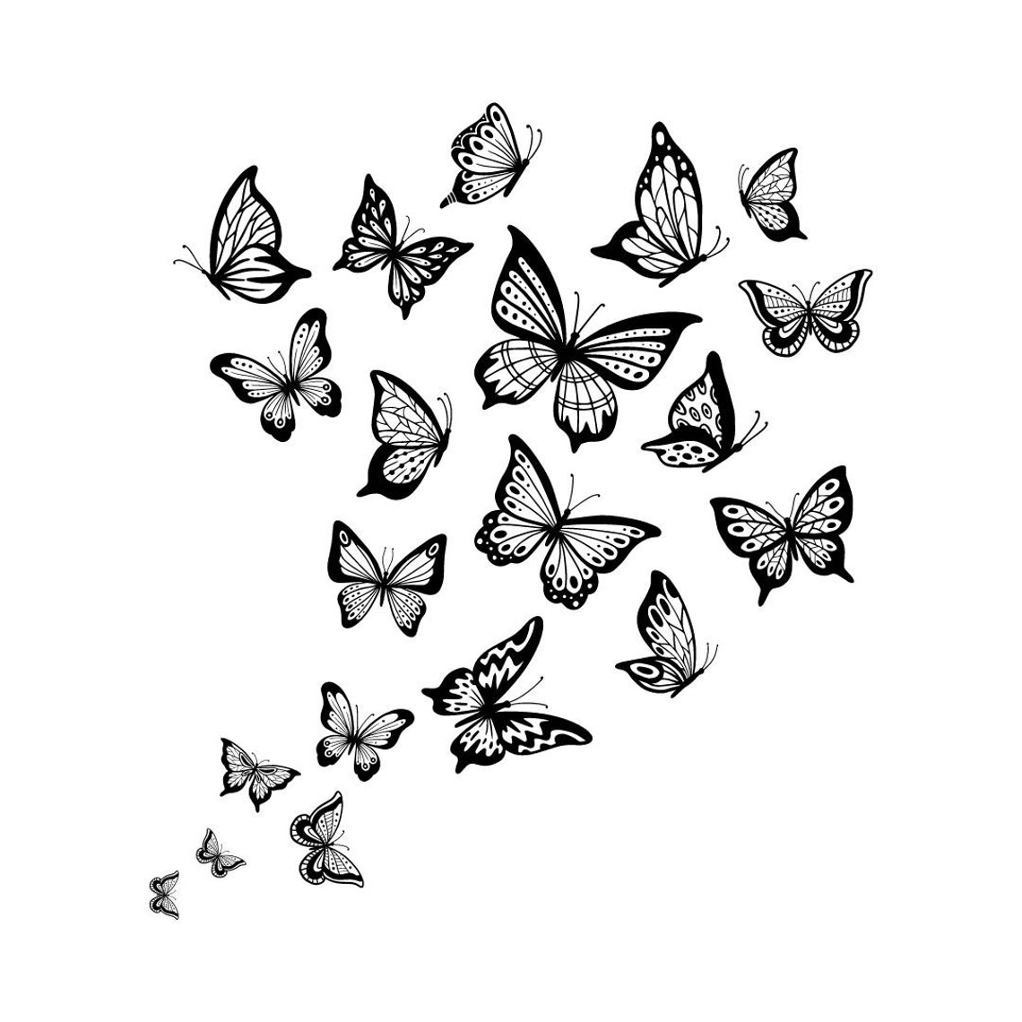 6 Butterfly Swarm SVG Butterfly SVG File Layered Butterfly - Etsy