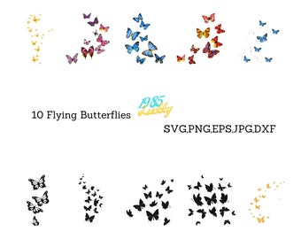 Two Butterflies Flying Together - Etsy