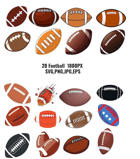 20 Football SVG Football Silhouette Football PNG Football | Etsy