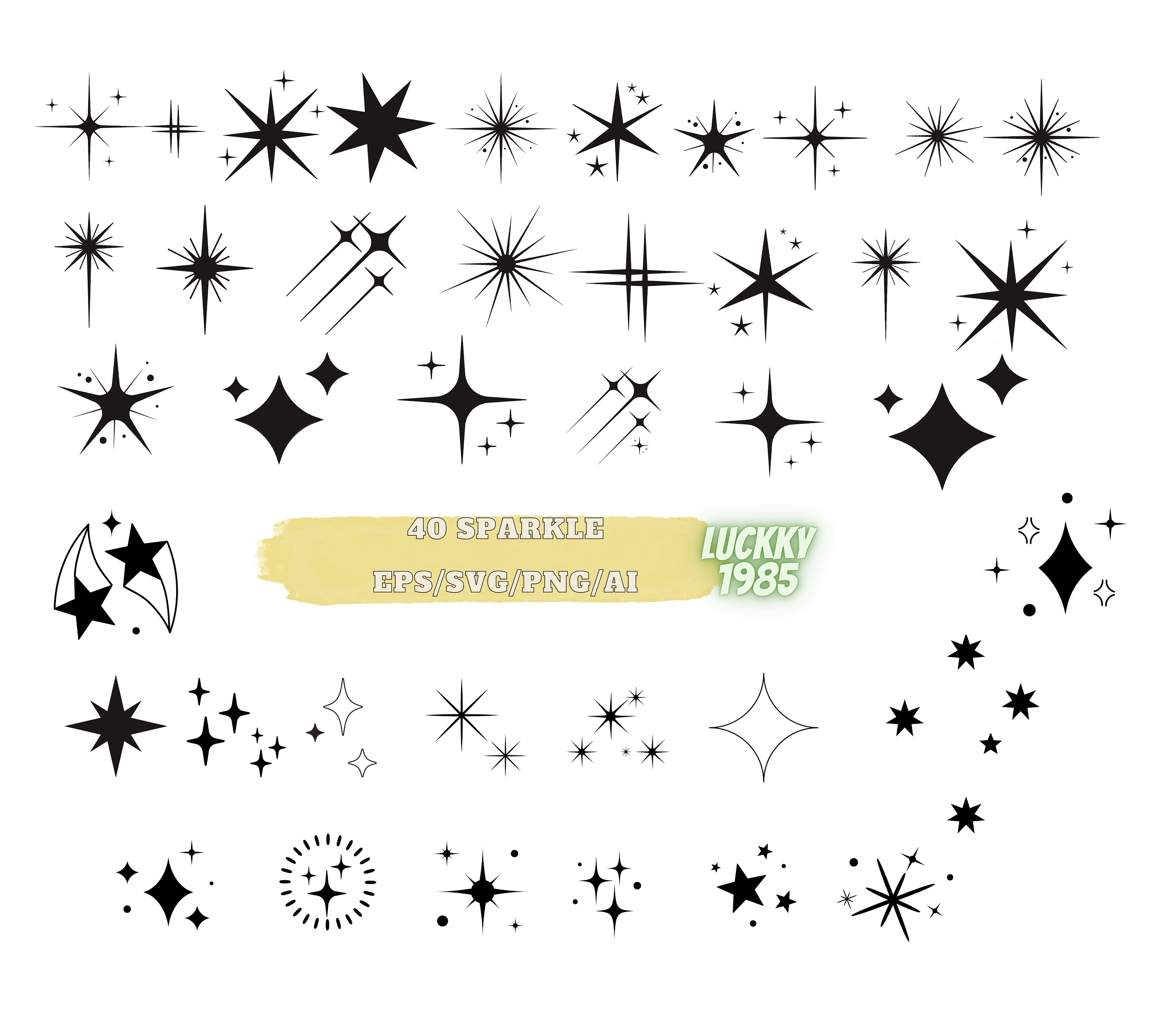 40 SPARKLE SVG, Stars SPARKLE Svg, Sparkle Svg Cut Files for Cricut ...