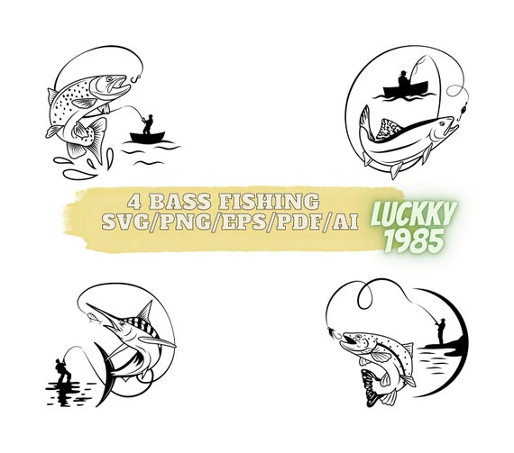 4 Bass Fishing Svg Fishing Svg Bass Fish Svg Bass Clipart - Etsy