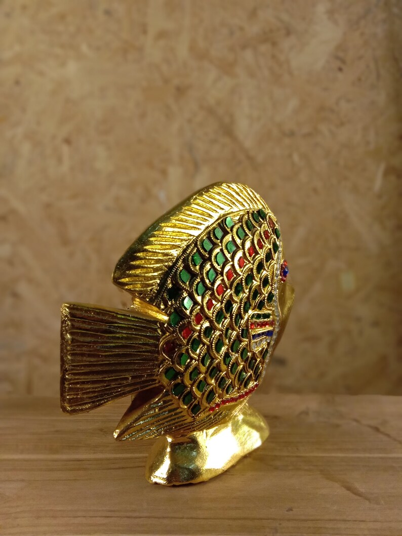 2 Pcs Fish(cover Gold Leaf) ,handmade Wood Carving of Fish Decorating ...