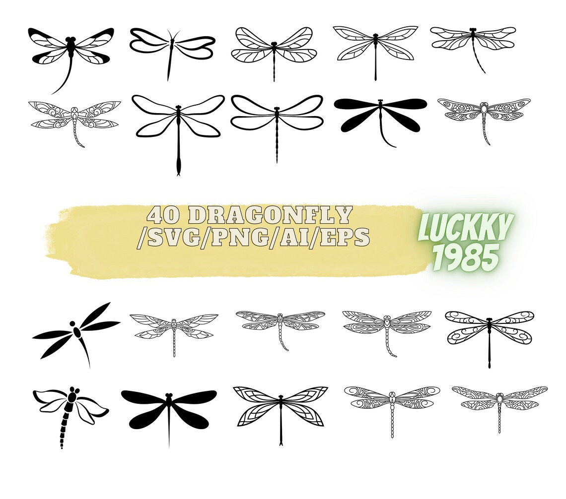 40 Dragonfly Svg, Dragonflies Svg, Ai and Pdf Downloadable File's ...
