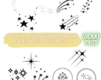 Star Svg Bundle Star Png Star Wave Svg Stars Silhouette Night Sky Svg ...