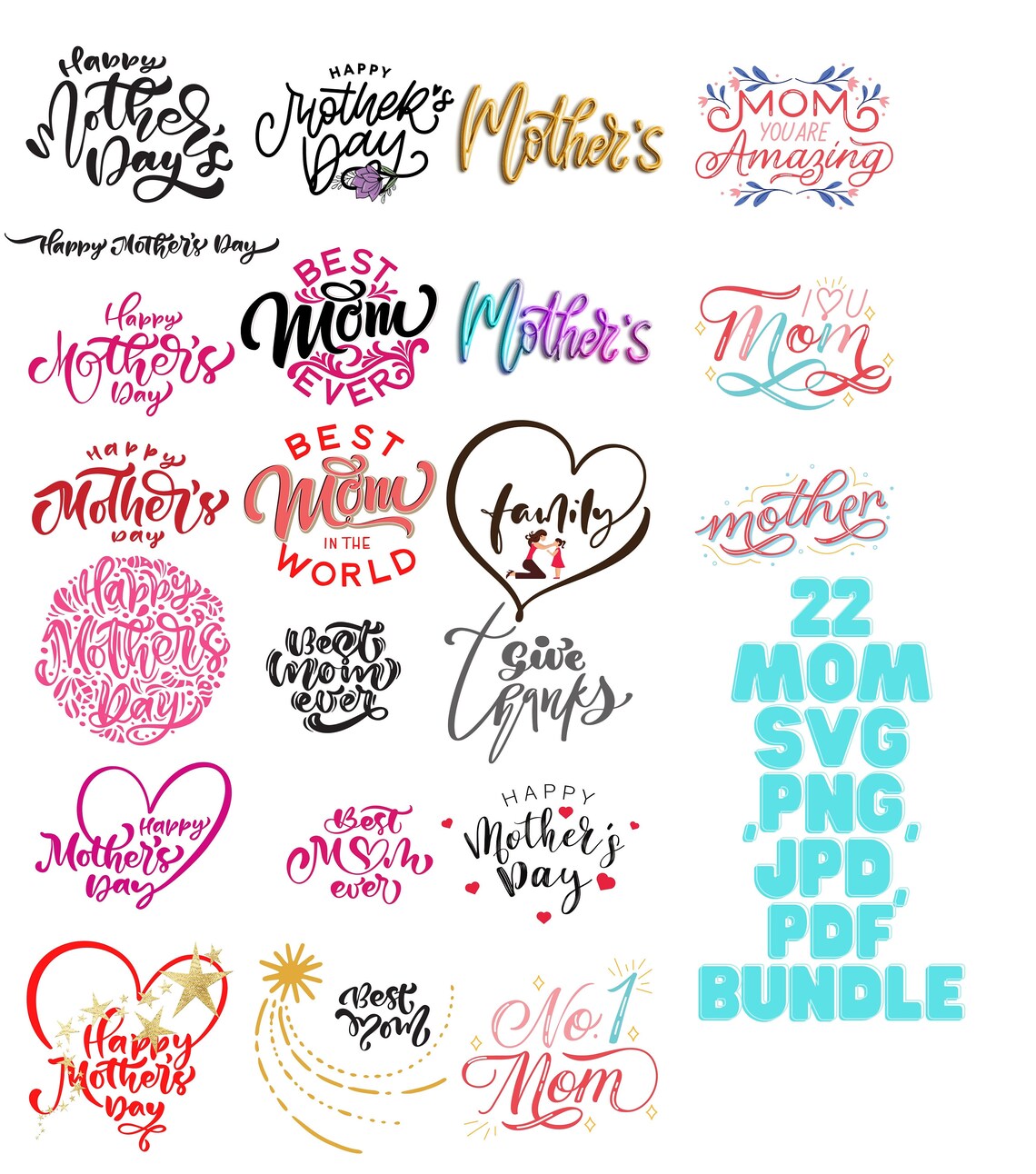 22 Mom Svg Bundle Mothers Day Svg Mom Life Svg Mama Svg - Etsy