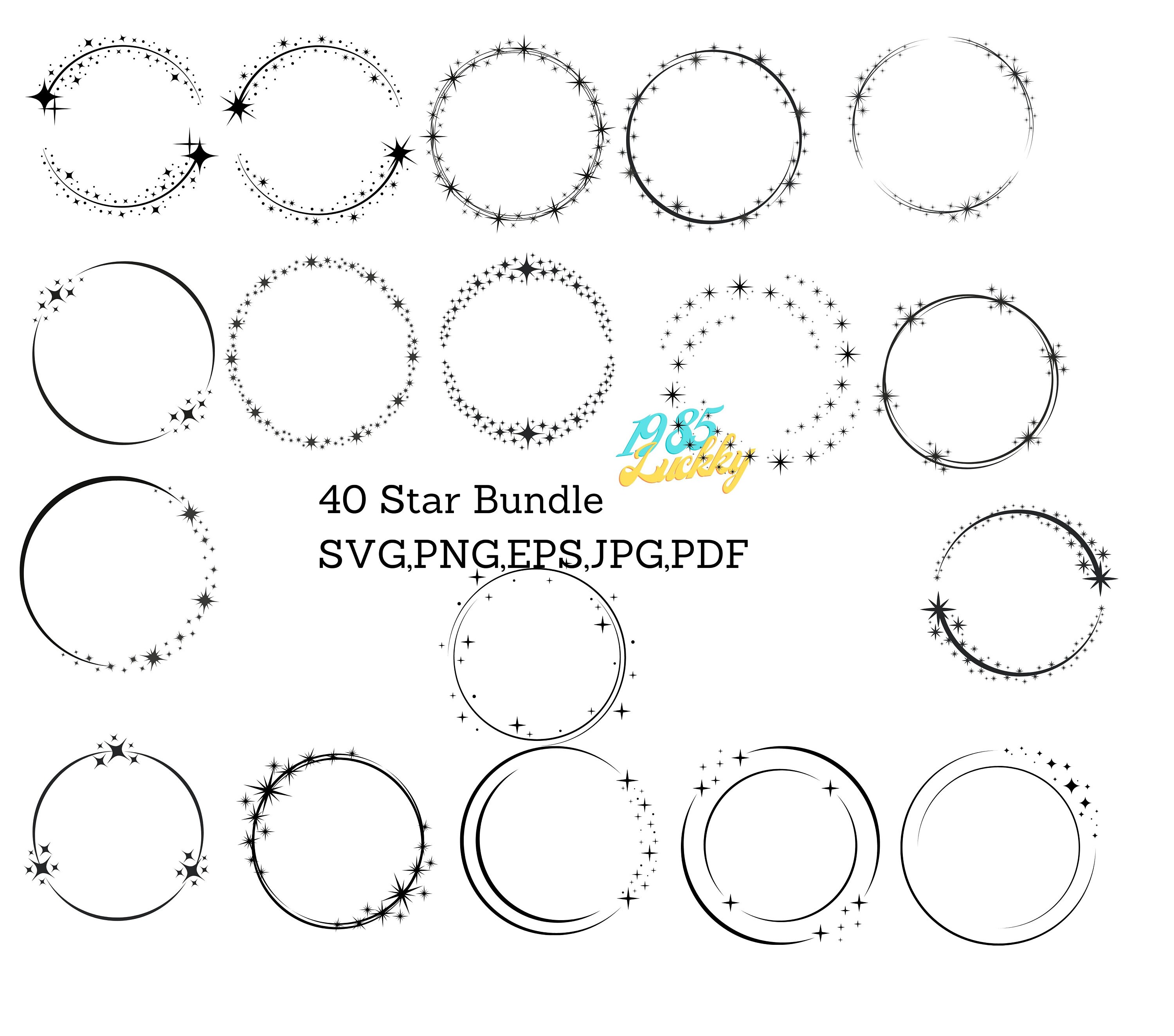 40 Stars SVG ,circle Star, Star SVG, Star PNG, Jpg- Sparkle Star ...