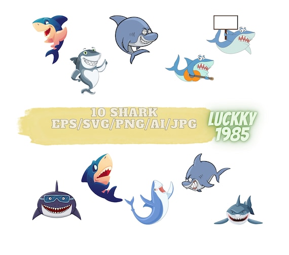 10 Shark Svg Shark Boy Girl Shark Sunglasses Svg Cute Shark - Etsy