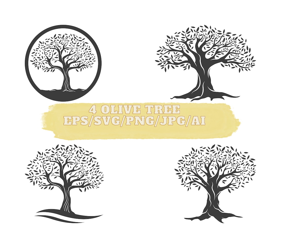 4 Olive Tree Vector SVG Cut File | Pattern Panel | Tree of Life Svg ...