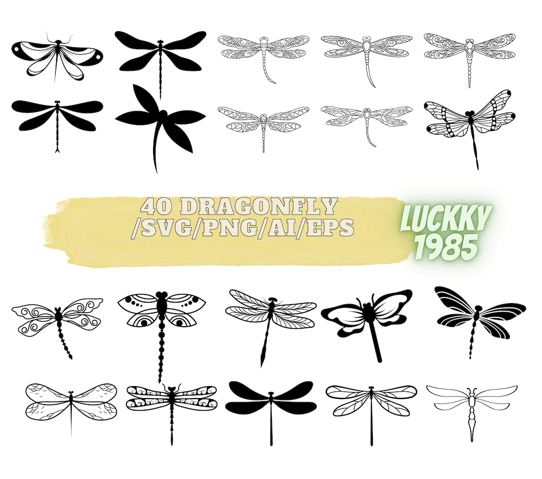 40 Dragonfly Svg, Dragonflies Svg, Ai and Pdf Downloadable File's ...