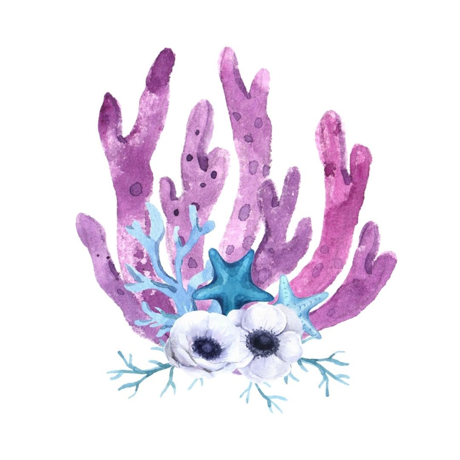 10 Colorful Ocean Svg coral Svgsilhouettespng Cut File | Etsy