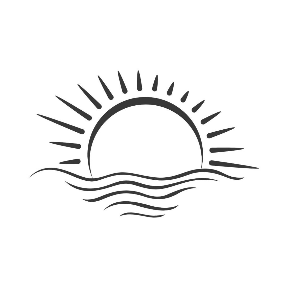 10 Sunset Sunset Over Sea Scene Cut File Sunset Scene SVG - Etsy