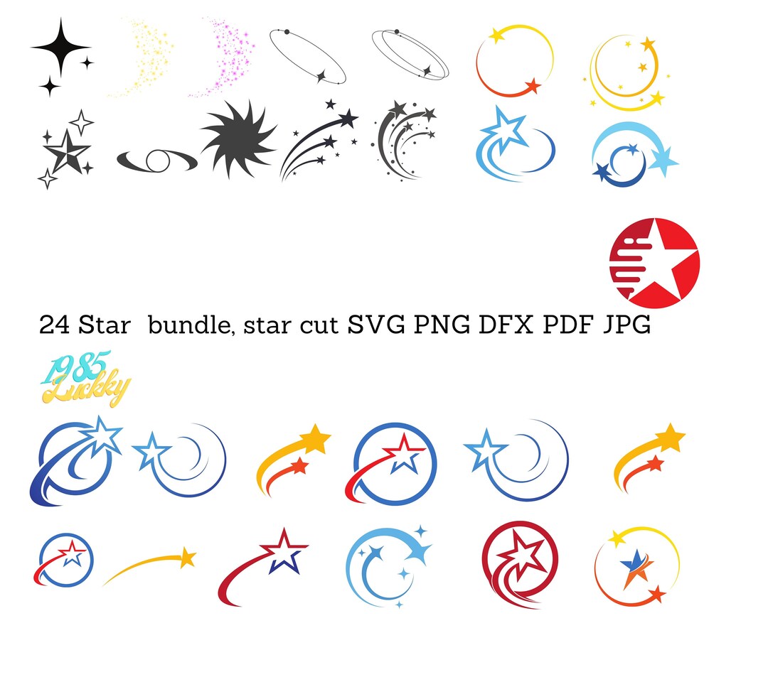 24 Star Svg Bundle, Star Cut Files, Star Clipart, Star Cut Files for ...
