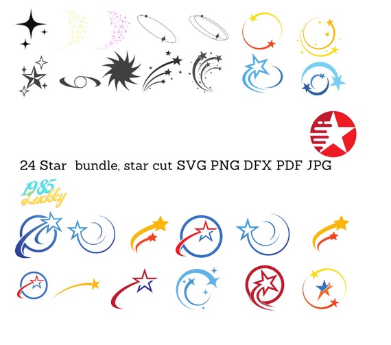 24 Star Svg Bundle Star Cut Files Star Clipart Star Cut | Etsy