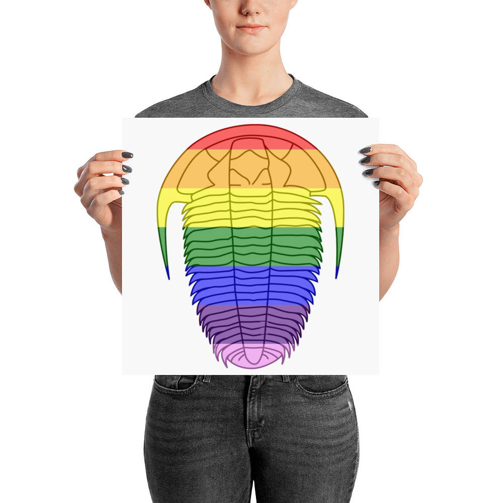 Rainbow Trilobite Poster, Fossil Coffee Art, Geology Lover, Rockhound ...