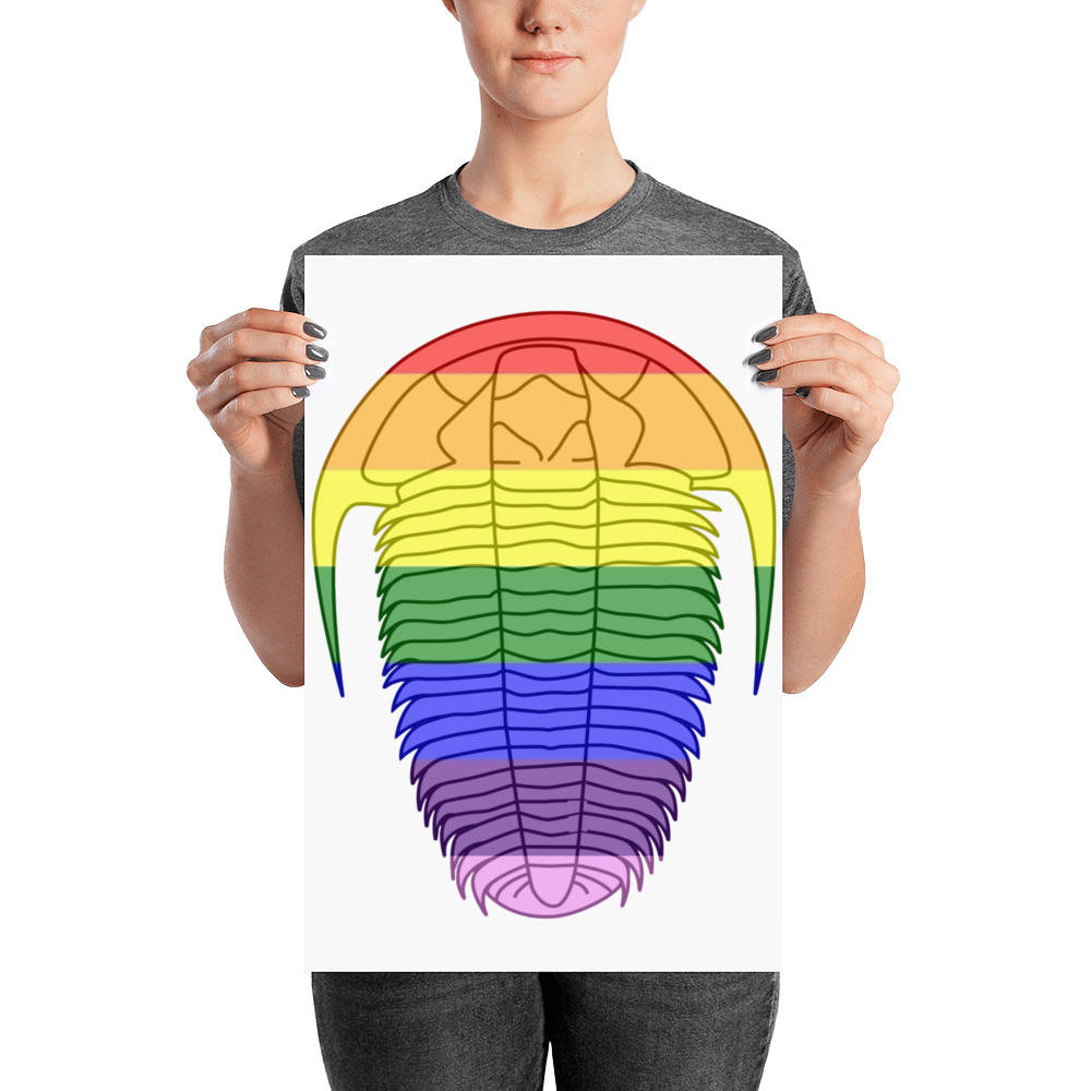 Rainbow Trilobite Poster, Fossil Coffee Art, Geology Lover, Rockhound ...