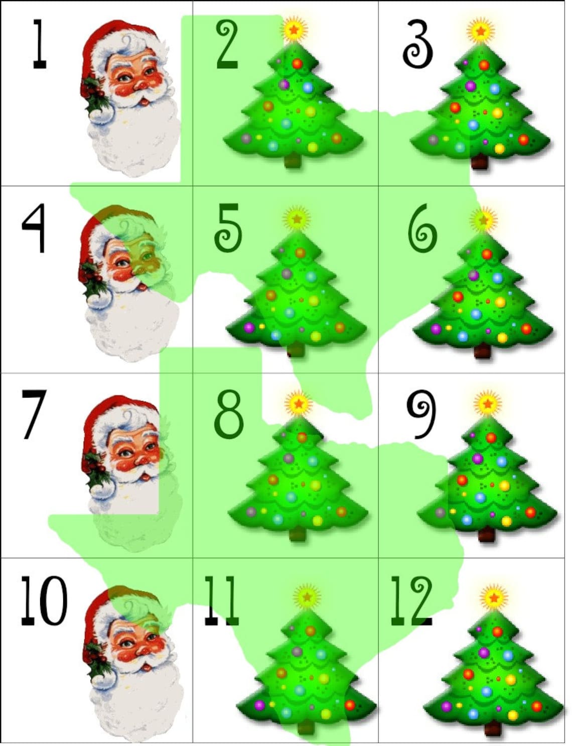 December Daily Numbers Calendar, Christmas Classroom Calendar Pieces ...