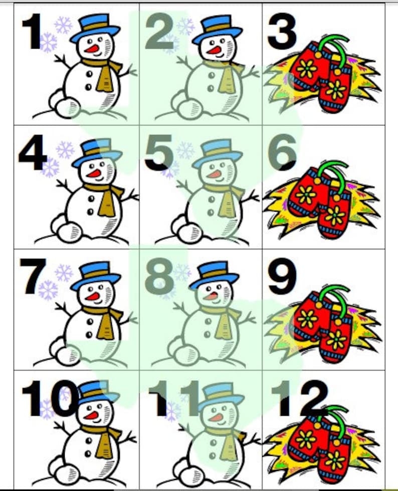 January Daily Numbers Calendar Winter Classroom Calendar - Etsy