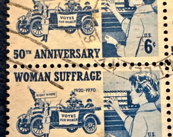Four Vintage 1970 Woman Suffrage Stamps With Glassine Envelope - Etsy