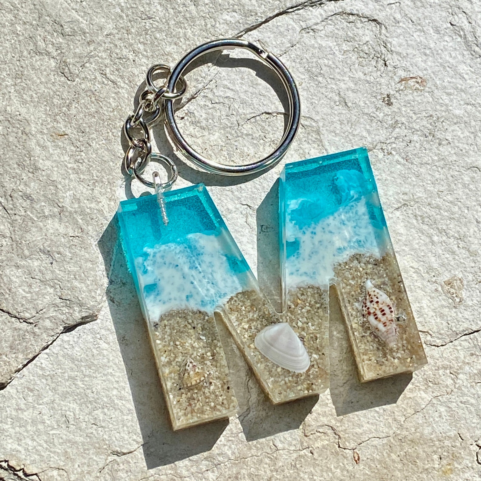 Resin Alphabet Beach Keychain, 3D Letters and Numbers Ocean Key Chain ...