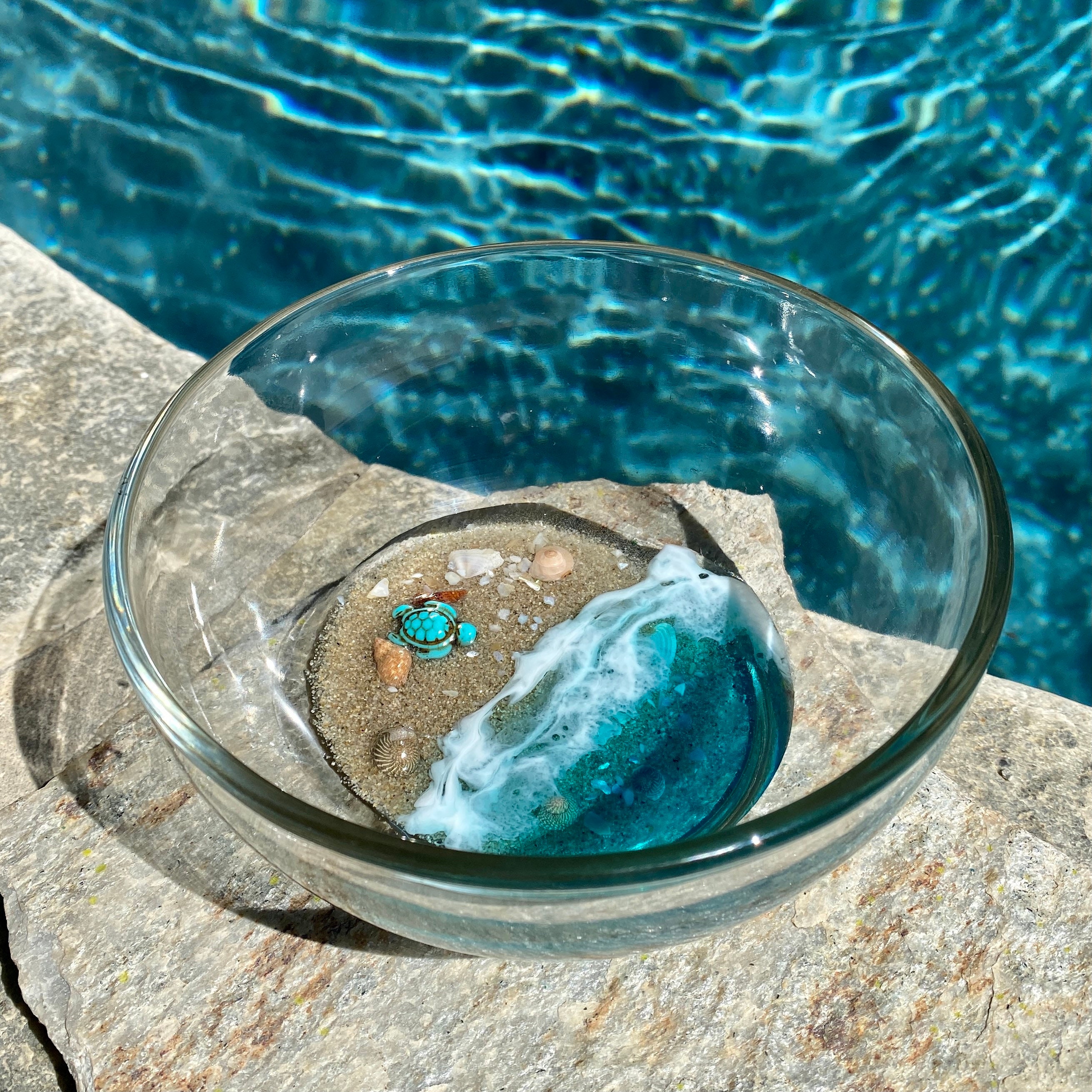 Glass Beach Bowl 20 Oz Ocean Candy Dish Beach Candy Dish | Etsy