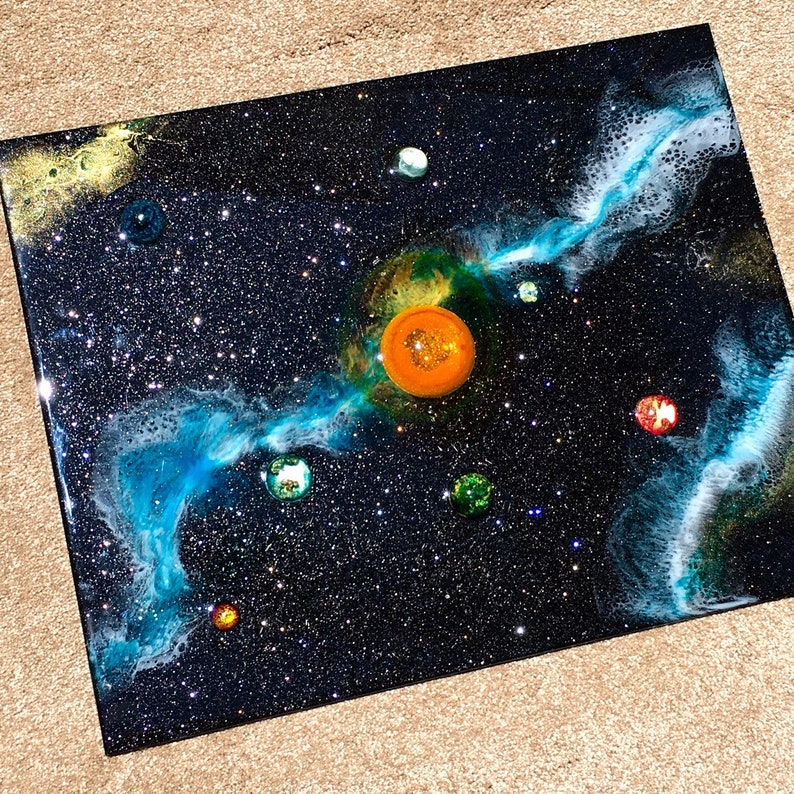Galaxy Resin Art Solar System Resin Painting Space Abstract - Etsy
