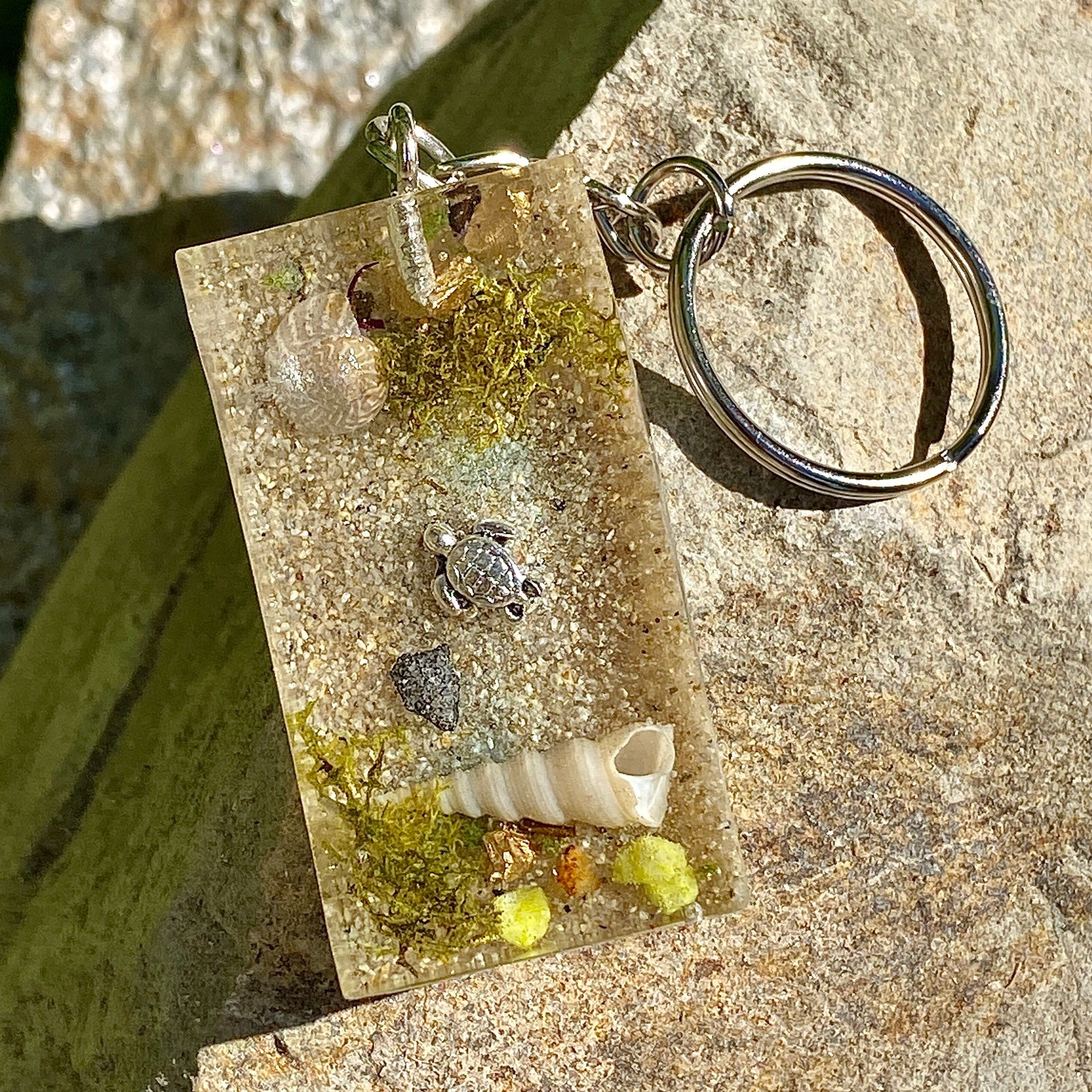 Mini aquarium 3D beach keychain purse charm 3 sizes sea | Etsy