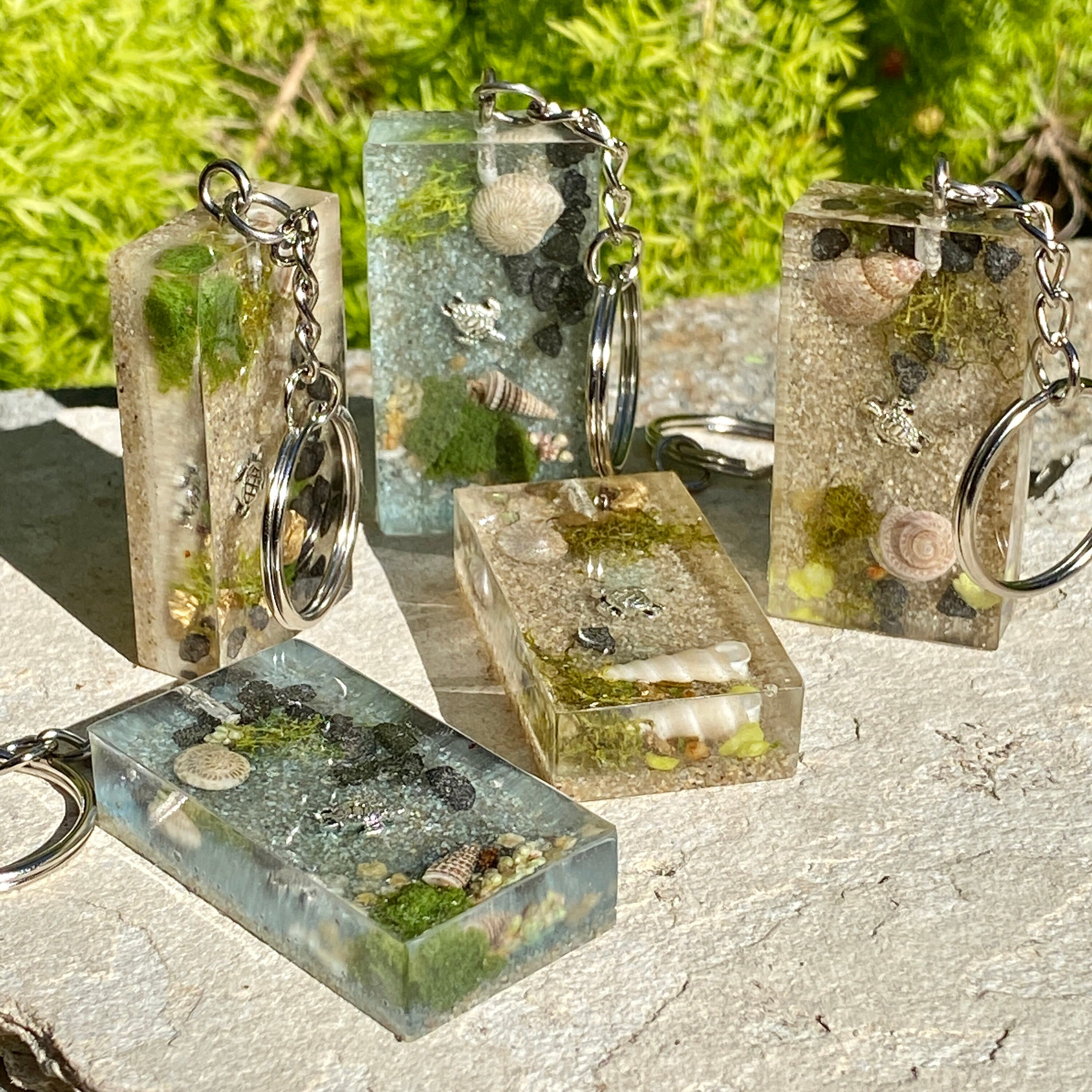 Mini Aquarium 3D Beach Keychain Purse Charm Sea Turtle | Etsy