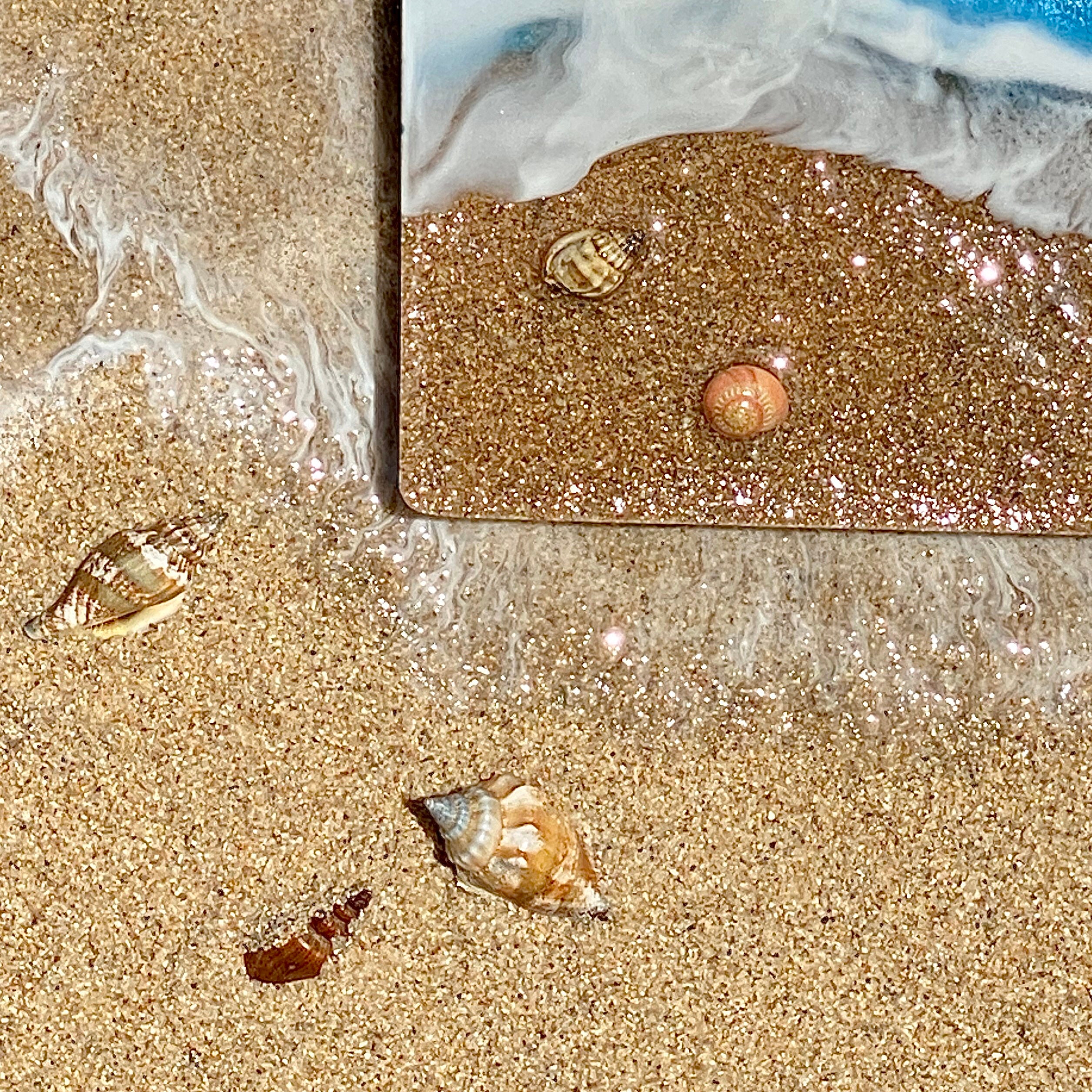 BEACH Resin Wall Art Sandy Beach Resin Art Ocean Wave | Etsy