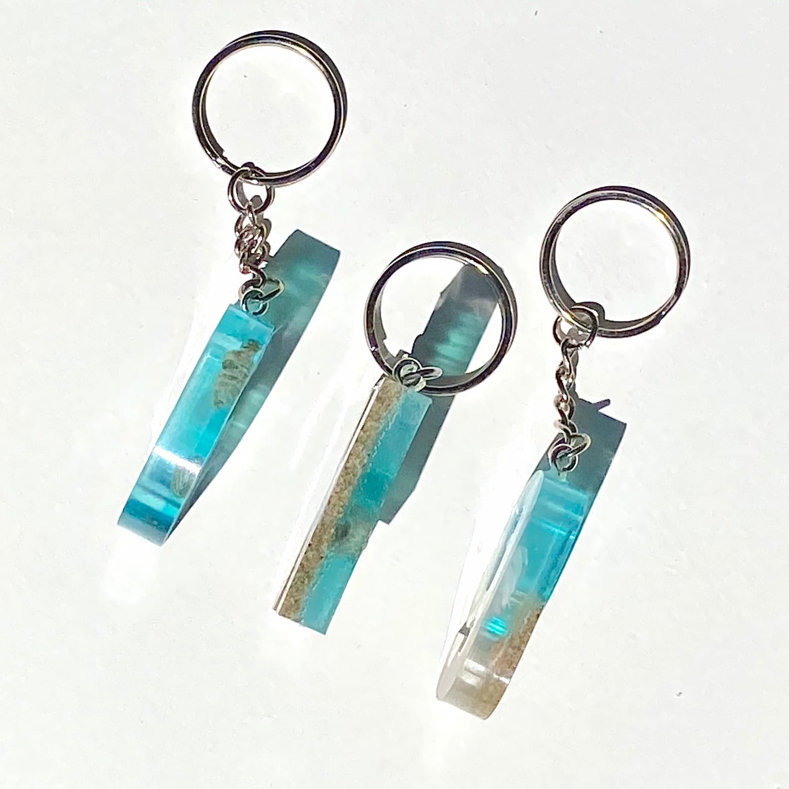 Resin Alphabet Beach Keychain, 3D Letters and Numbers Ocean Key Chain ...