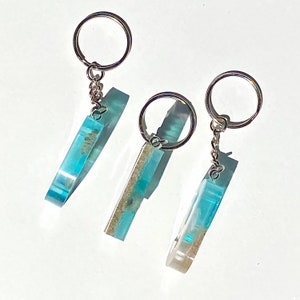 Resin Alphabet Beach Keychain, 3D Letters and Numbers Ocean Key Chain ...