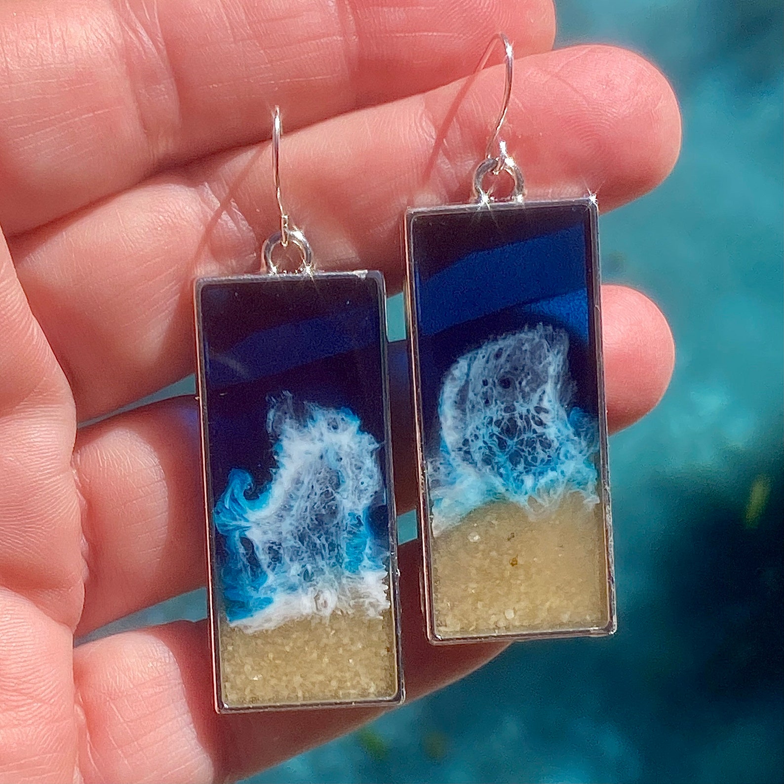 Sandy Beach Earring or Pendant. Beach Jewelry Wave Earring - Etsy